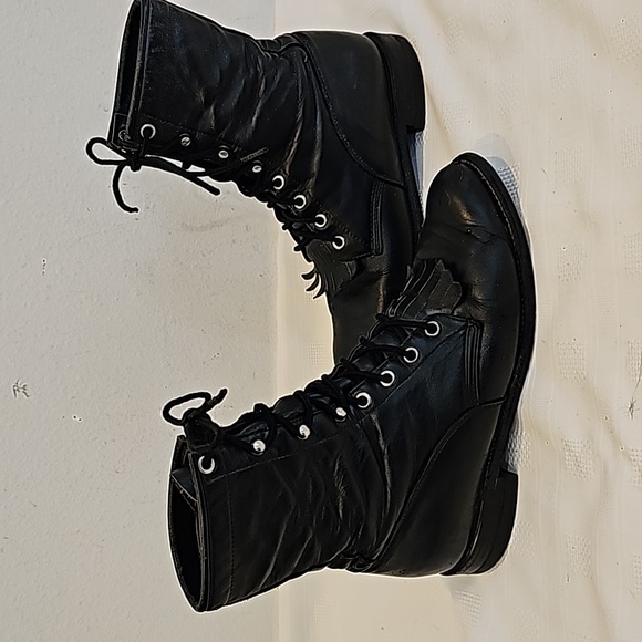 Justin Boots | Shoes | Justin Ropers Womens Black Leather Original ...